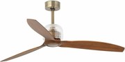 FARO 33398D DECO FAN M, zlatá/dřevo, stropní LED ventilátor s DC motorem - FARO