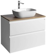 Aqualine Altair - Umyvadlová skříňka 60x78x45 cm, 2 zásuvky, bílá/dub emporio AI280-02
