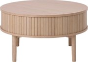 Kulatý konferenční stolek v dekoru dubu ve světle přírodní barvě ø 85 cm Meta – Unique Furniture