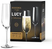 BOHEMIA PRESTIGE LUCY SKLENICE NA ŠAMPAŇSKÉ 270ML SADA 6KS