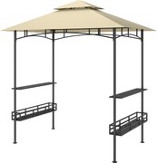 Gril stan, BBQ stan, zahradní pavilon se 2 policemi, úložnými koši, háčky, na terasu, béžový