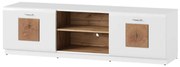 TV Stolek Wood 155 cm Bila/Dub Wotan
