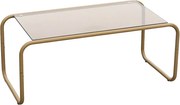 Hnědý konferenční stolek se skleněnou deskou 40x80 cm Ventana – Leitmotiv