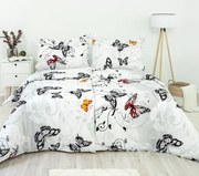 Stanex povlečení bavlna motýl bílý (LS186) 140x200, 70x90 cm