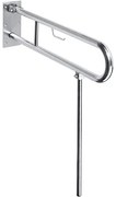 Bemeta Design HELP: Madlo, 600 mm, ve tvaru U, sklopné, s opěrnou nohou, s držákem TP, bez krytky, nerez, lesk - 301102271N