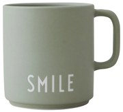 Porcelánový hrnek s ouškem Smile Green Design Letters