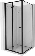 Mexen Mist-F T, 1-křídlý skládací sprchový kout levý 70 x 70 cm, čiré sklo-černý rám, 8A6T-070-070-70-70-L