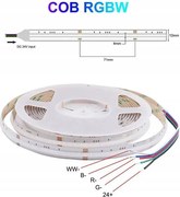 Pásek Cob 784 LED/m Rgbw Nw Vícebarevný 19W/m 24V IP20 5m