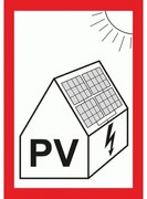 Samolepka PV symbol pro fotovoltaiku 75x105mm