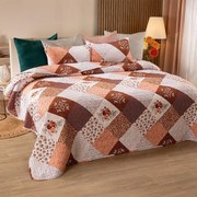 Přehoz na postel VINTAGE ROSE hnědá dvojlůžko