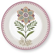 Pip Studio Lily & Lotus talířek Ø21cm, bílý (snídaňový talíř)