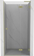 Mexen, Mexen Lunar L Otočné pravé sprchové dveře 75 cm, transparentní, broušené zlaté - 834L-075-000-55-00-P