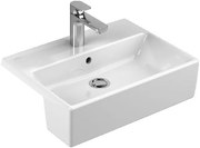 Villeroy & Boch Memento - Umyvadlo polozápustné 55x43 cm, s přepadem, otvor pro baterii, alpská bílá 41335501