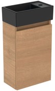 Ideal Standard Eurovit+ - Skříňka s umývátkem, 55x35x20 cm, 1 dvířka, přírodní dub/hedvábná černá R0578Y8