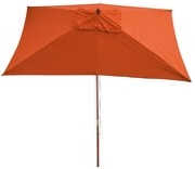 Slunečník Florida 2x3m - polyester/dřevo - terakota