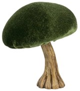 Sametová dekorace zelená houba Mushroom - 10*10*10cm