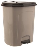 Hnědý nášlapný plastový odpadkový koš 30 l – Orion