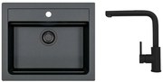 Alveus - Set dřezu Atrox 30 a baterie Zeos-P, deep black SETA25642