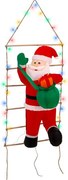 Nafukovací Santa Claus na žebříku 150 cm s LED osvětlením