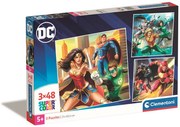 Clementoni - Puzzle 3x48 Square DC Comics Liga spravedlnosti