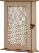 HOMCOM Vintage styl 6-háková skříňka na klíče na zeď, dřevěná skříňka na klíče 20x6,5x26,5 cm, přírodní dřevo | Aosom