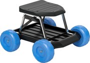 Mobilní zahradní stolička Outsunny s vozíkem a úložným prostorem – 50 x 49 x 32 cm Modrá | Aosom