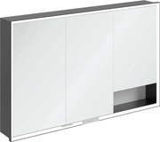 Villeroy & Boch My View+ - Zrcadlová skříňka s LED osvětlením 120x75x17 cm, 3 dvířka, Pure White/matná černá B48212VF