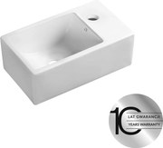 Laveo Kvadrato, keramické umyvadlo 355x210x130 mm, bílá lesklá, LAV-VUK_6135