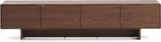 Tmavě hnědý TV stolek v dekoru ořechu 200x46x40 cm Norlen – Kave Home