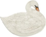 Krémový pratelný/ručně tkaný bavlněný dětský koberec 100x120 cm Swan – Lorena Canals