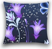 Povlak na polštář z mikrovlákna VIOLET BUTTERFLY 45x45 cm, tmavě modrý