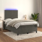 Fionshop 264252100 Box spring postel s matrací a Led tmavě šedá 120x200 c