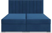 Manželská postel AGEN Velvet 160×200 cm tmavě modrá