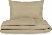 Kvalitex Ložní saténové povlečení s proužkem CAPPUCCINO 1x 140/200, 1x 70/90cm
