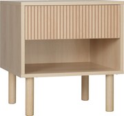 HOMCOM Noční stolek s šuplíky a policemi, moderní styl, 47 x 47 x 50 cm, přírodní dřevěný povrch | Aosom