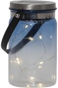 Venkovní solární lucerna Star Trading Tint Lantern Blue, výška 15 cm