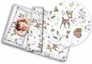 Dětské bavlněné povlečení do postýlky 120x90 cm BABYMAM PREMIUM - Srneček a přátelé