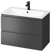 Cersanit Moduo SET, závěsná skříňka 80x45x57 cm + umyvadlo 80cm, antracitová matná, S801-473-DSM
