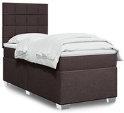 Box spring postel s matrací tmavě hnědá 90x200 cm textil 3290374