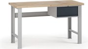 Dílenský pracovní stůl G7, buková spárovka, 1500 x 800 x 840 mm, 1x kontejner, 1 zásuvka, grafit