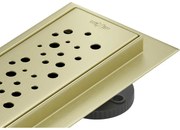 Mexen Flat 360° M12 otočný lineární odtok 80 cm, zlatý kartáčovaný - 1A21080-40