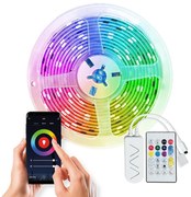 Solight Wifi Smart LED světelný pás, RGB, 5m, sada s adaptérem a dálkovým ovladačem