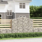 Klenuté gabionové koše 7 ks 200x50x160/180cm pozinkované železo 3145708