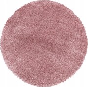 Ayyildiz, Kusový koberec Fluffy Shaggy 3500 rose kruh, 80x80 (průměr) kruh, růžová, ložnice
