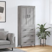 Skříň highboard šedá sonoma 69,5 x 34 x 180 cm kompozitní dřevo 3199751