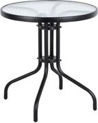 TRENDIE Zahradní stolek se sklem 60 cm kulatý