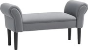 HOMCOM Lavice na postel, čalouněná lavice, sedací lavice, chodbová lavice do ložnice, nosnost až 130 kg, plátno, tmavě šedá, 102 x 36 x 51 cm | Aosom