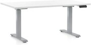 Výškově nastavitelný stůl OfficeTech D, 120 x 80 cm, šedá podnož, bílá