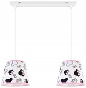 Dětské závěsné svítidlo Minnie, 2x textilní stínítko se vzorem, s