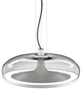 Leucos 0012333 Aurelia S45 SS, závěsné svítidlo kouřové sklo/bílá, 11+14W LED 2700K stmívatelné, průměr 45cm